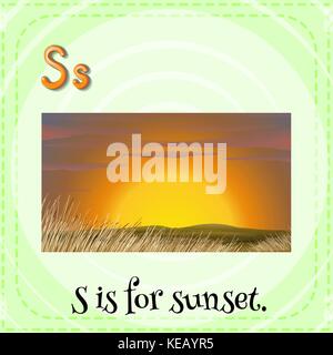 Flashcard letter S is for sun Stock Vector Art & Illustration, Vector ...