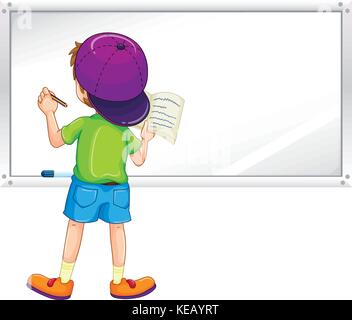 pen whiteboard school cartoon vector illustration Stock Vector Image ...