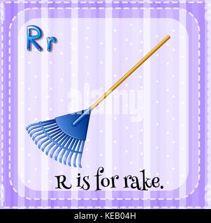 Flashcard alphabet R is for rake illustration Stock Vector Image & Art ...
