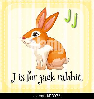 Animal flashcard with rabbit illustration Stock Vector Image & Art - Alamy