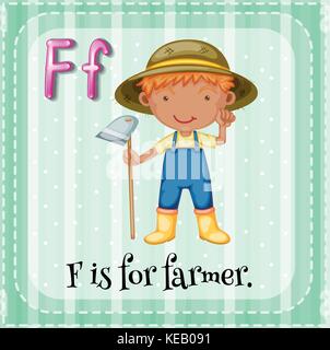 Occupation flashcard with farmer illustration Stock Vector Image & Art ...