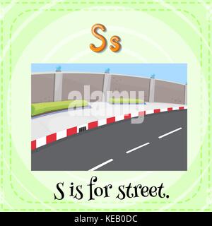 Flashcard letter S is for sidewalk illustration Stock Vector Image ...