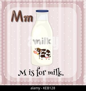 Flashcard letter M is for milk illustration Stock Vector Art ...