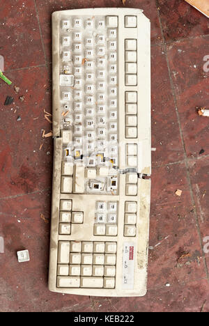 dirty old computers for electronic recycling Stock Photo - Alamy