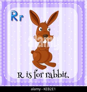 Animal flashcard with rabbit illustration Stock Vector Image & Art - Alamy