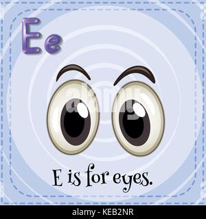 Flashcard letter E is for eye Stock Vector Image & Art - Alamy