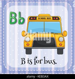 Flashcard letter B is for bus illustration Stock Vector Image & Art - Alamy