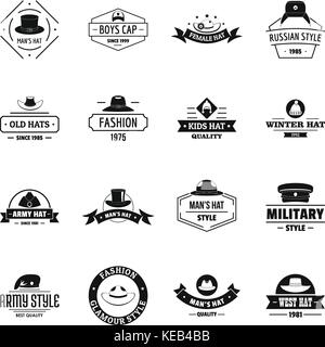 Headdress hat logo icons set, simple style Stock Vector Image & Art - Alamy