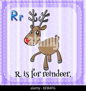 Flashcard letter R is for reindeer illustration Stock Vector Image ...