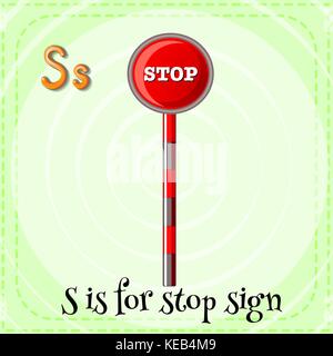 Flashcard letter S is for stop sign Stock Vector Image & Art - Alamy