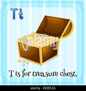 Flashcard letter T is for treasure illustration Stock Vector Image ...