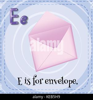 Flashcard letter E is for envelope illustration Stock Vector Image ...