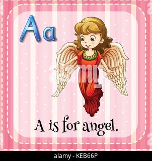 Flashcard letter A is for angel illustration Stock Vector Image & Art ...