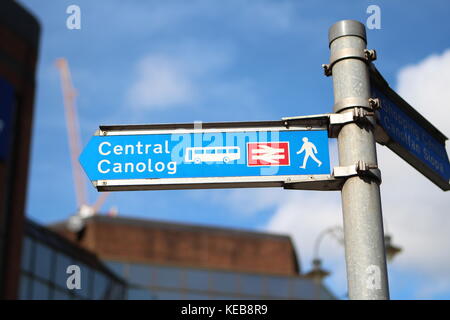 Signs around Cardiff Stock Photo - Alamy