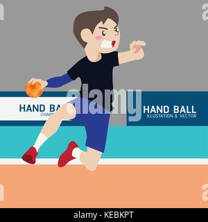 Handball player cartoon Stock Vector Image & Art - Alamy