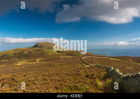 Summit of Tal y Fan the most northerly mountain in the Snowdonia Range ...