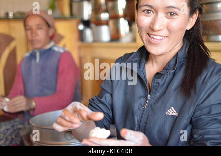 The Indian mountain guide Angmo Tsetan can be seen at a information ...