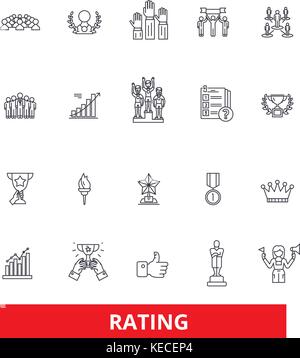 Ranking line icons collection. Evaluation, Grading, Scoring, Rating ...