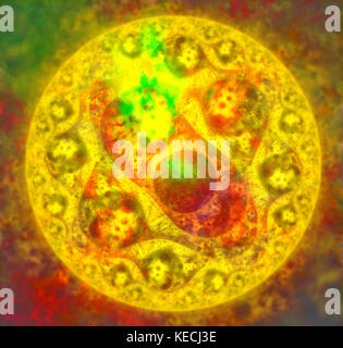 Bright abstract fractal yellow sun, Fractal sun fantasy Stock Photo - Alamy