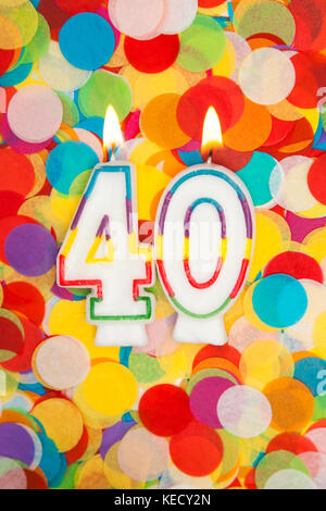 Birthday candle number 40 - Invitation card with orange background ...