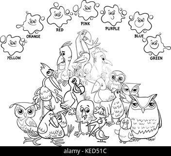 Cartoon Illustration of Primary Basic Colors Educational Activity for ...