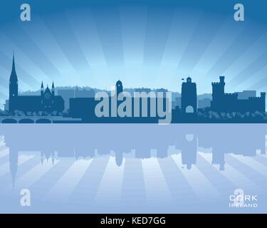 Cork Ireland city skyline silhouette. Vector illustration Stock Vector ...