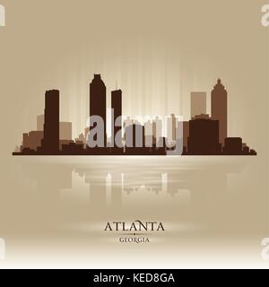 Atlanta city skyline silhouette background, vector illustration Stock ...