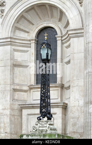 Decorative vintage lamp on top of a table with the light on Stock Photo ...