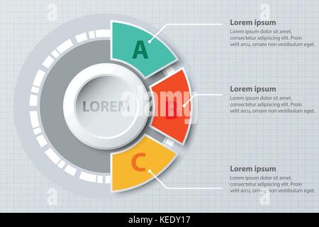 Three Circle Percentage Diagram Creative Infographic Design Step