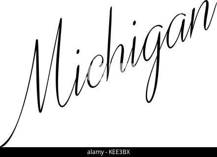Michigan text sign illustration on White background Stock Vector Image ...