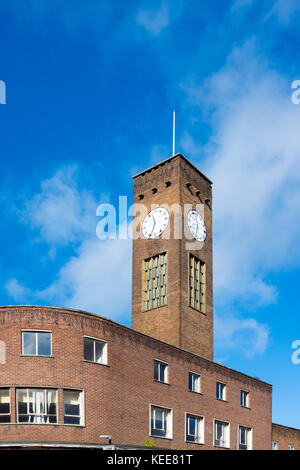 The clock tower, now demolished in town centre of Crewe Cheshire UK ...