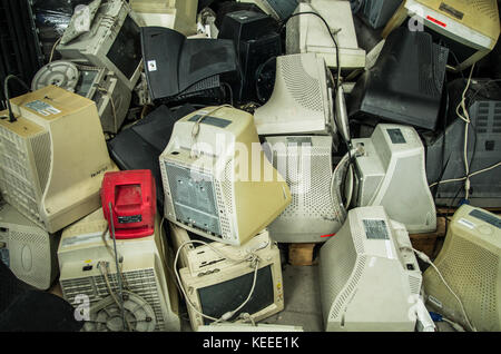 Crushed computer parts Stock Photo - Alamy