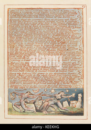This plate from William Blake's epic poem 'Jerusalem' features a ...