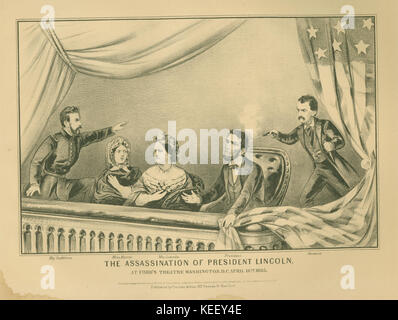Assassination of President Lincoln April 14th 1865, print by Joseph ...