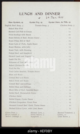 The daily menu at Riggs' Dining Rooms in New York, showcasing a wide ...