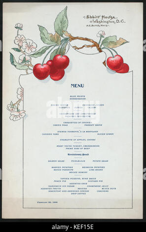 MENU (held by) EBBITT HOUSE (at) WASHINGTON, D.C. (HOTEL;) ( Hades ...