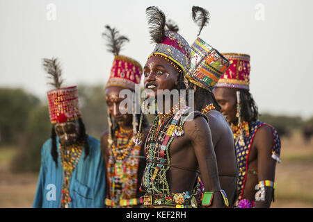 Chad. 27th Sep, 2016. A Wodaabe woman wearing plastic beads and ...
