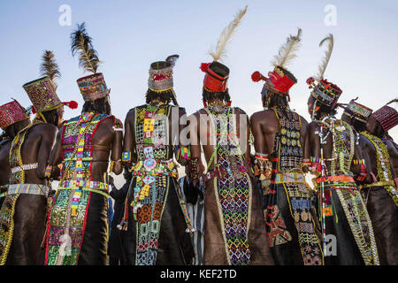 Chad. 27th Sep, 2016. A Wodaabe woman wearing plastic beads and ...