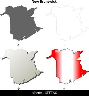 New Brunswick province outline map Stock Vector Image & Art - Alamy