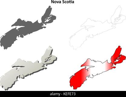 Nova Scotia blank outline map set Stock Vector Image & Art - Alamy