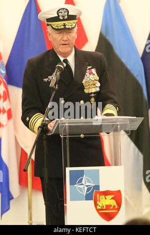 U.S. Navy Admiral James G. Foggo, the commander of U.S. Naval Forces ...