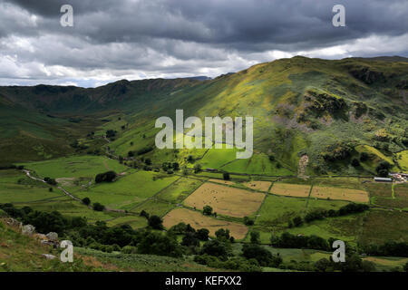 Summer view through the Martindale valley, Lake District National Park ...