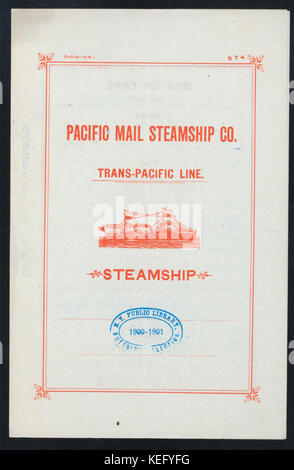 DINNER (held by) PACIFIC MAIL STEAMSHIP COMPANY (at) SS CITY OF RIO DE ...