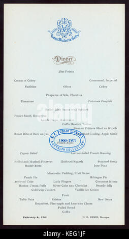 This historical image captures a formal dinner held in honor of ...
