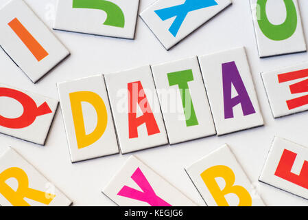 The word DATA made with letters that are made of computer parts Stock ...