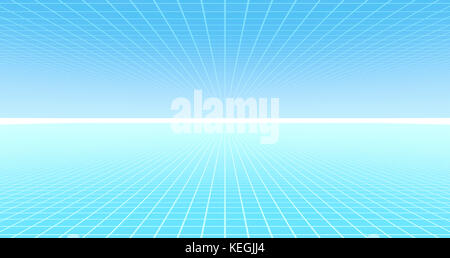 Virtual Space, Abstract Grid Landscape Stock Photo - Alamy
