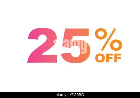 Sale 25 percent off orange discount logo special offer lettering ...