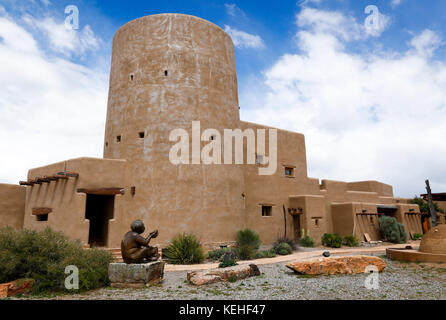 Traditional Southwestern architecture of an adobe building showing ...