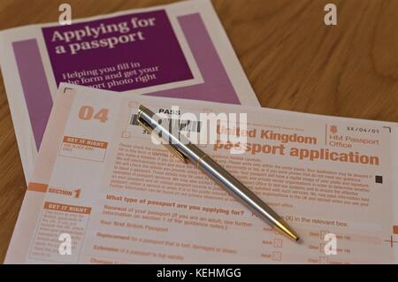 UK Passport application form Stock Photo - Alamy