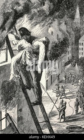 FIRE FIGHTING 1666 Stock Photo - Alamy